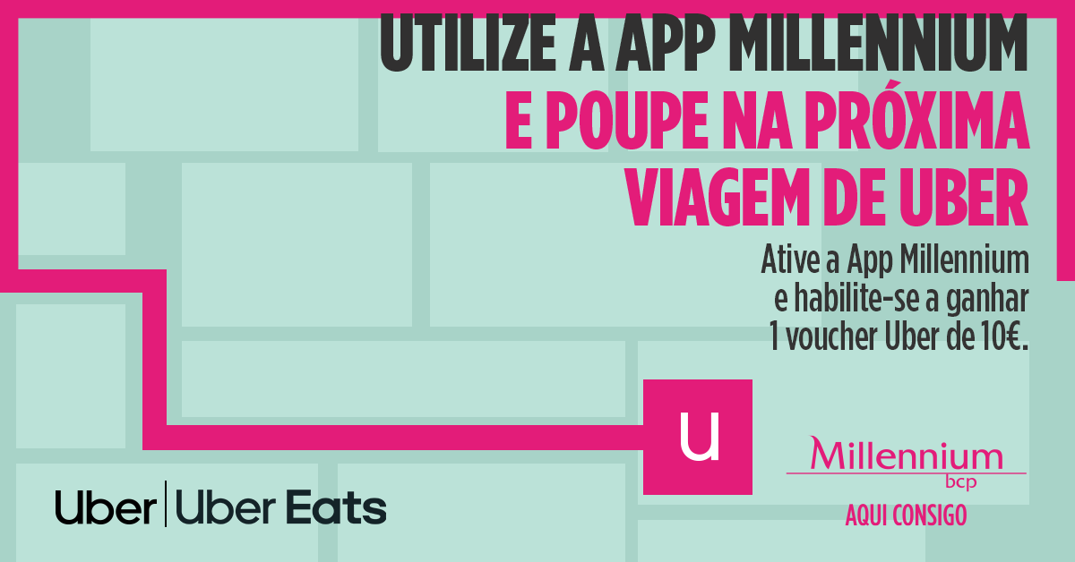 Poupe na Uber com a App Millennium | Millennium bcp
